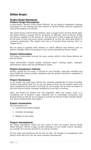 Project on savor food Pakistan home delivery report. | DOC