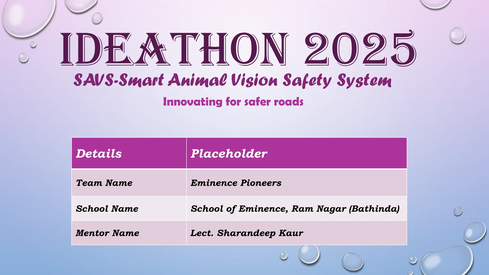 SAVS-Smart Animal vision safety system for safer roads | PPTX