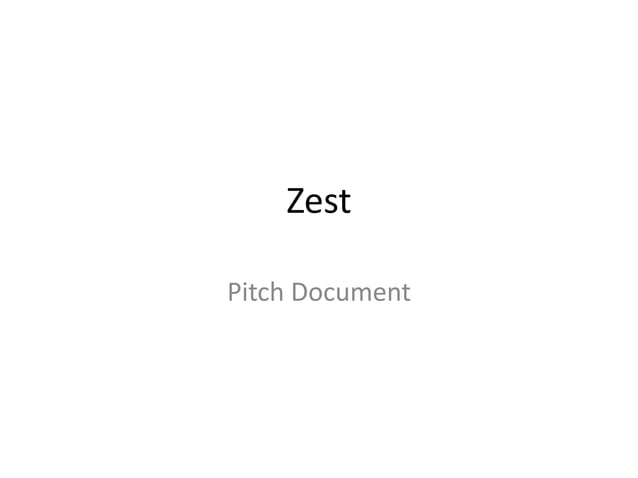 Pitch Document | PPT