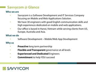 Savvycom - Company Profile | PDF