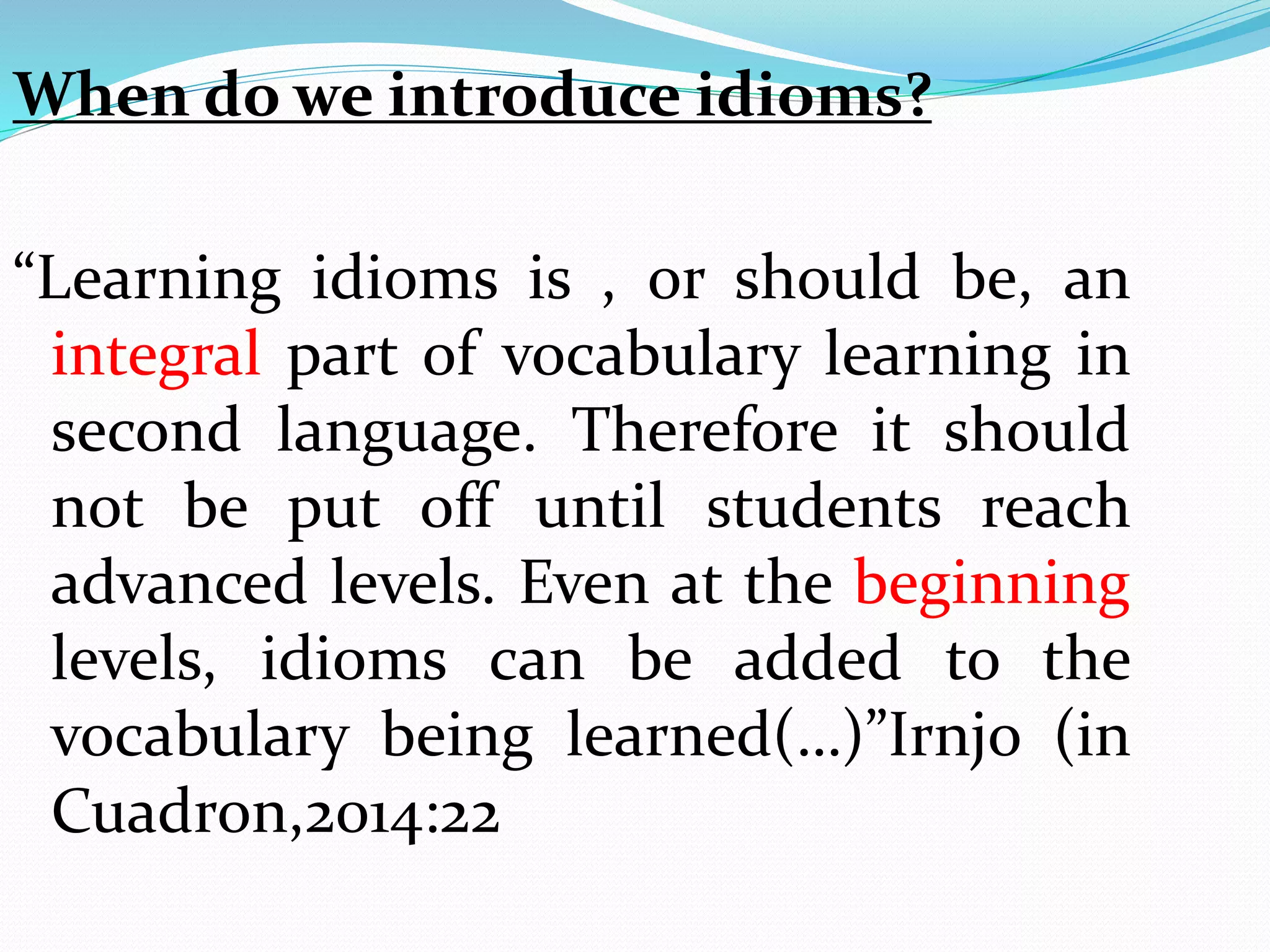 Metaphor & Idiom in EFL and ESL Teaching &Learning | PPT