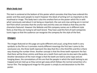 saw 3 film poster analysis | PPTX