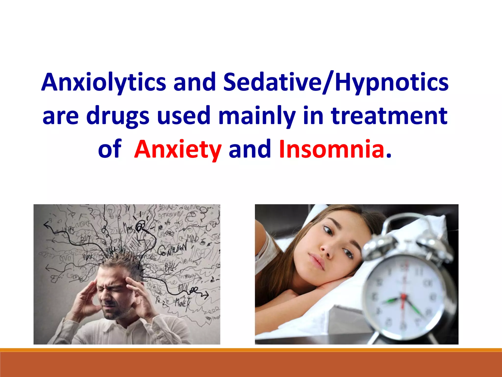Classification of Anxiolytics and Sedative/ Hypnotics | PDF