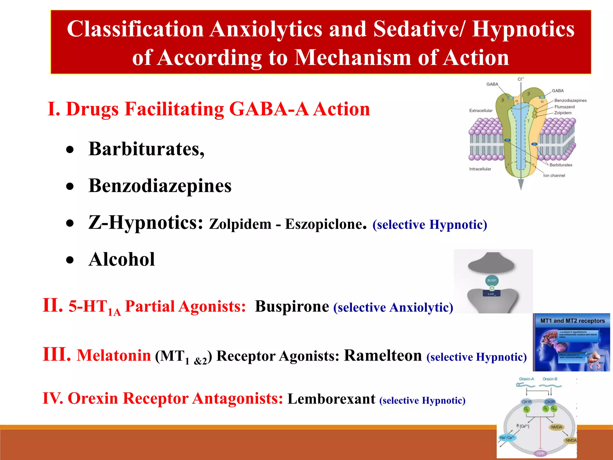 Classification of Anxiolytics and Sedative/ Hypnotics | PDF