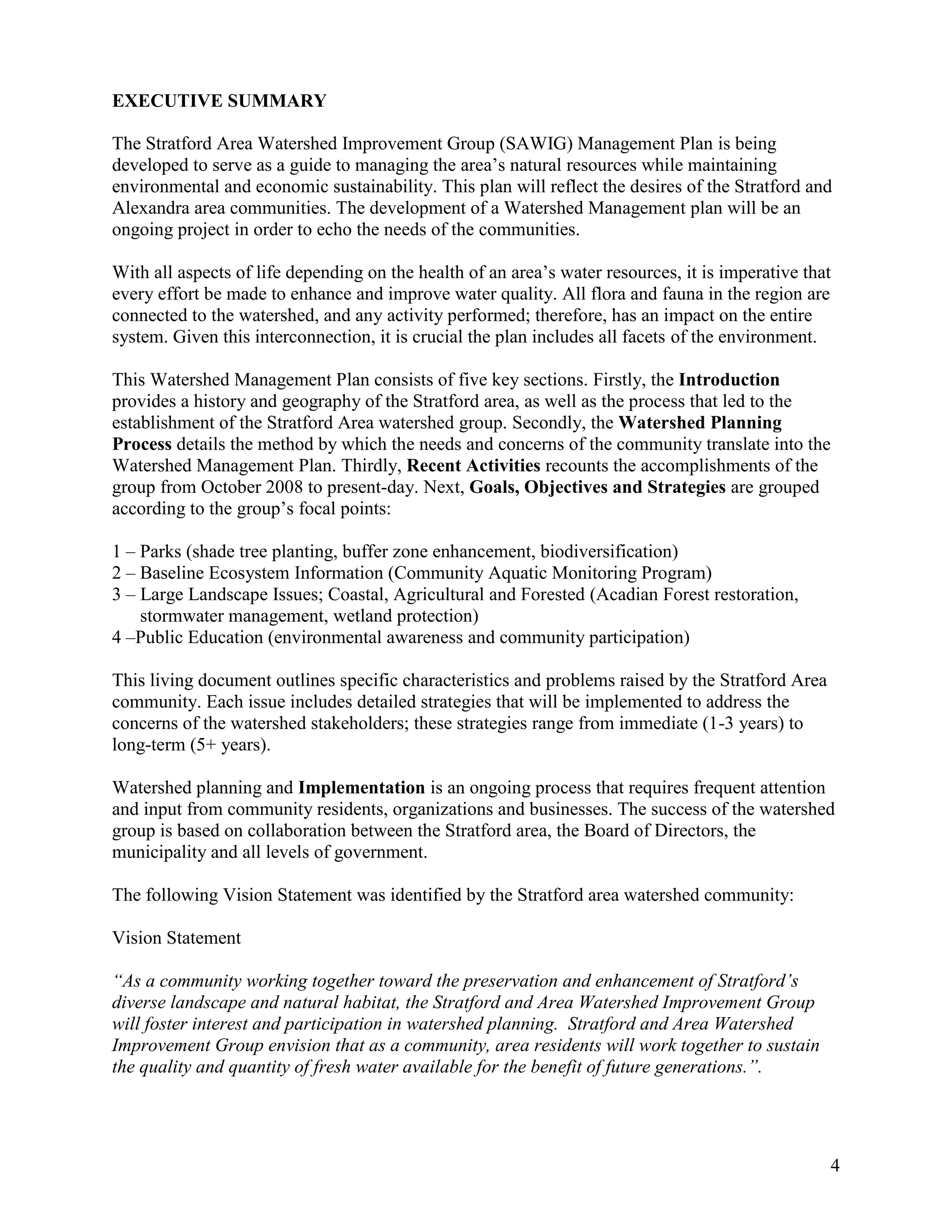 Stratford Area Watershed Improvement Plan | PDF