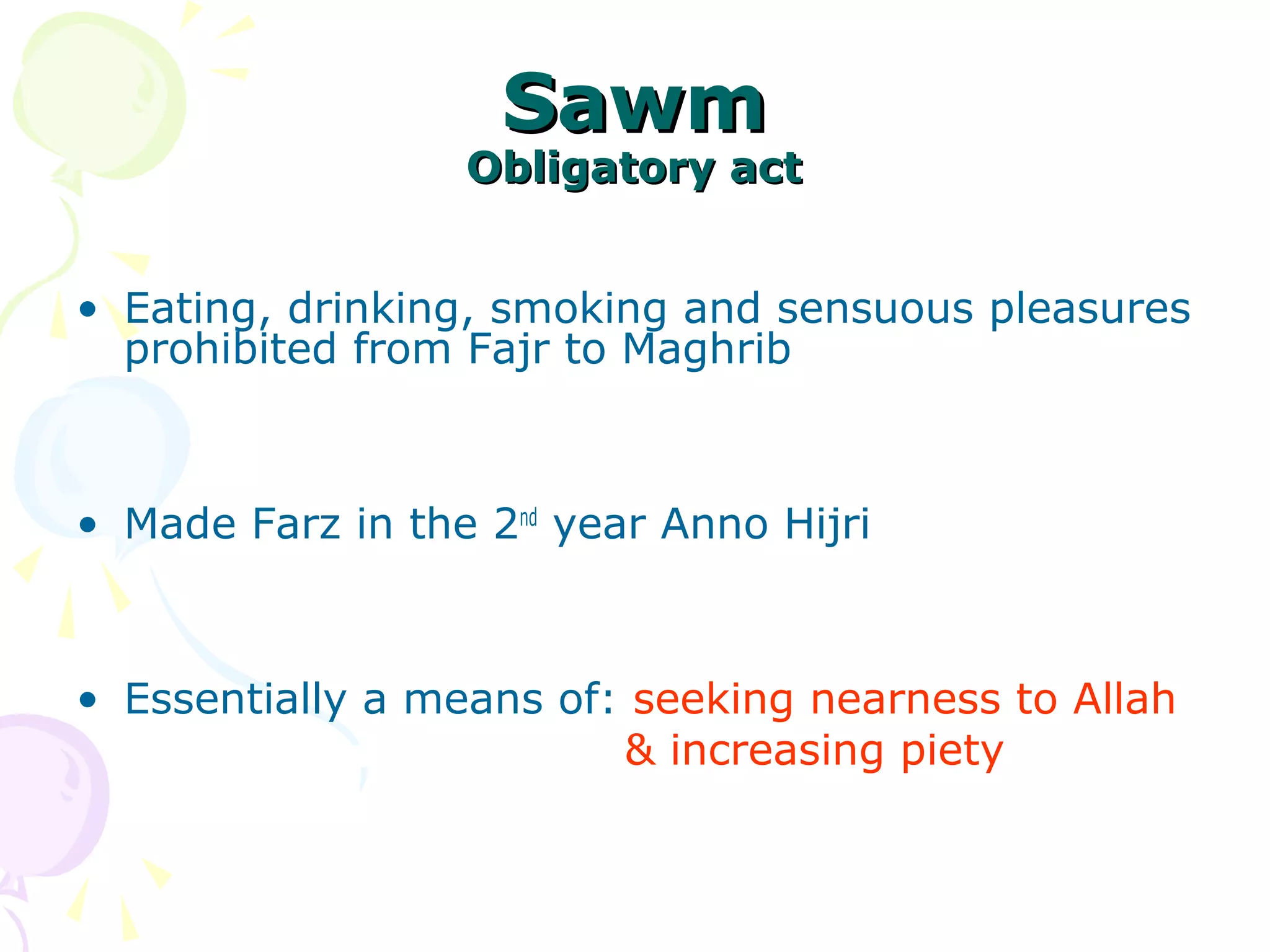Sawm - the Islamic fast | PPS