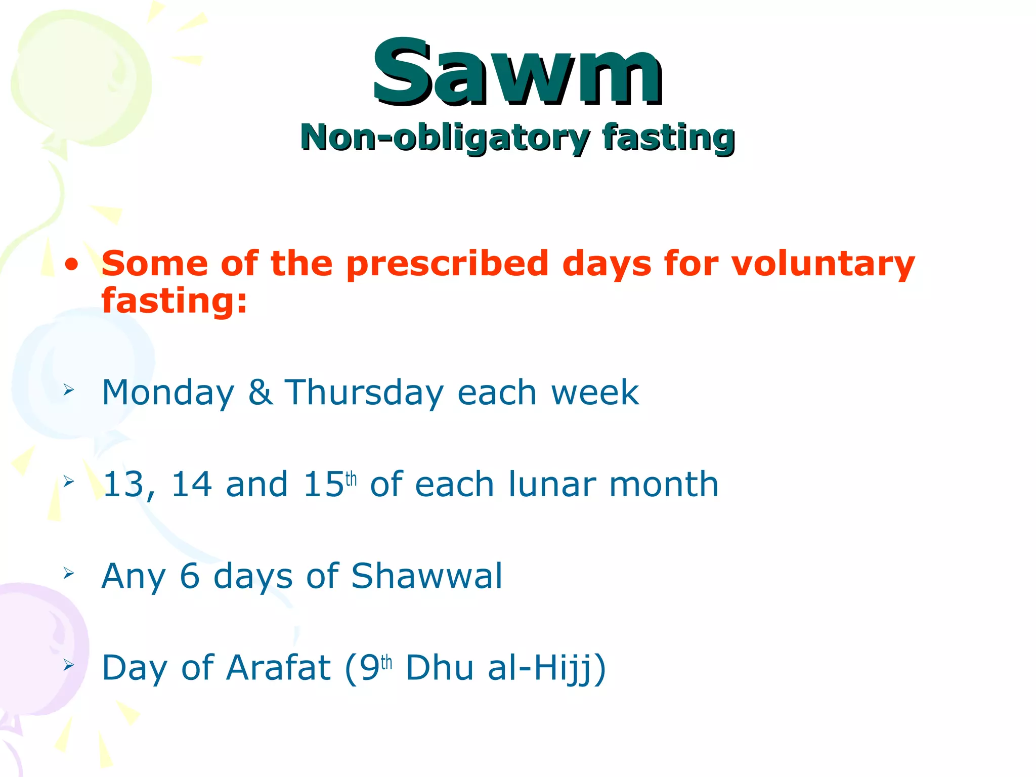 Sawm - the Islamic fast | PPS
