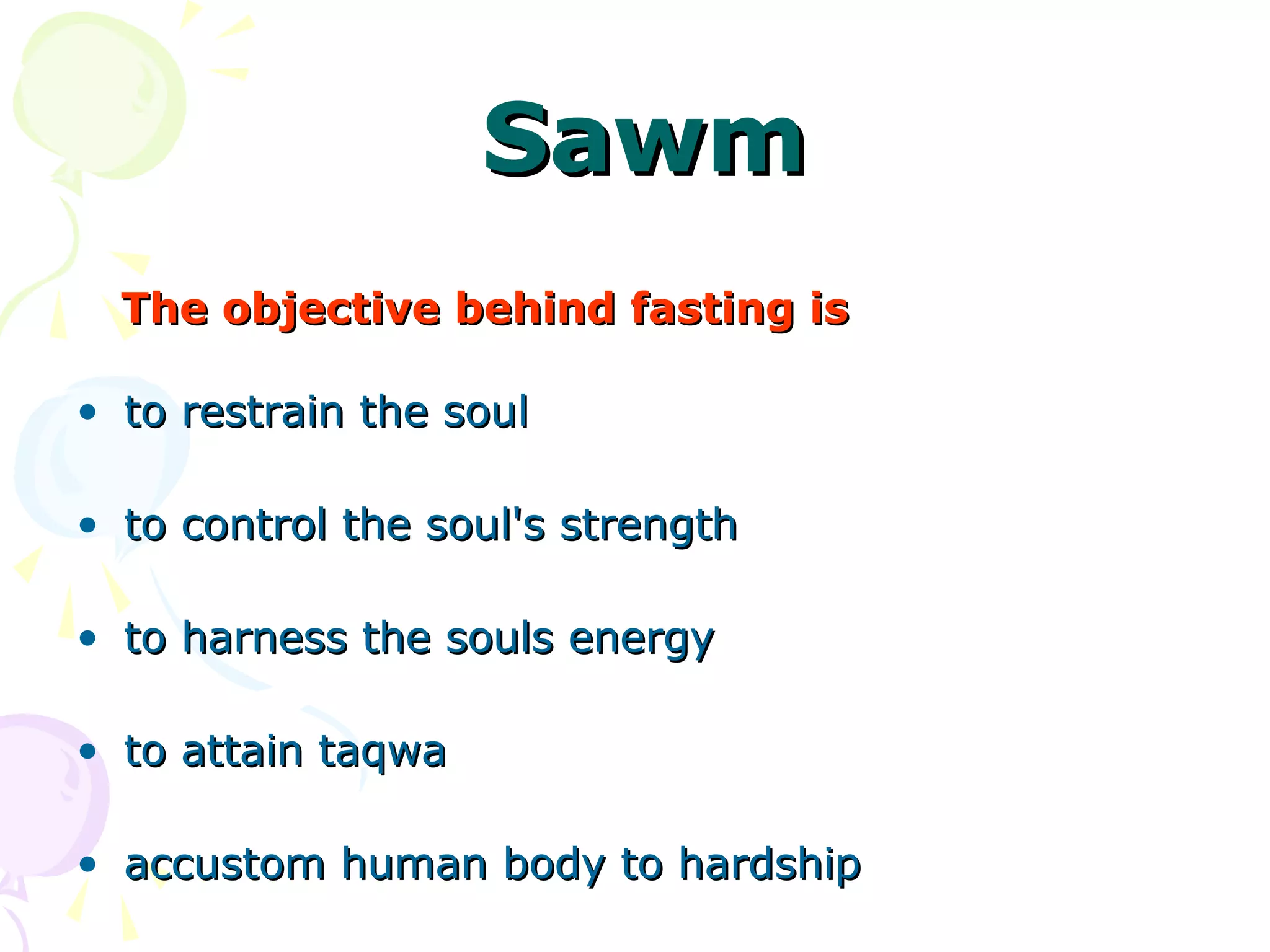 Sawm - the Islamic fast | PPS