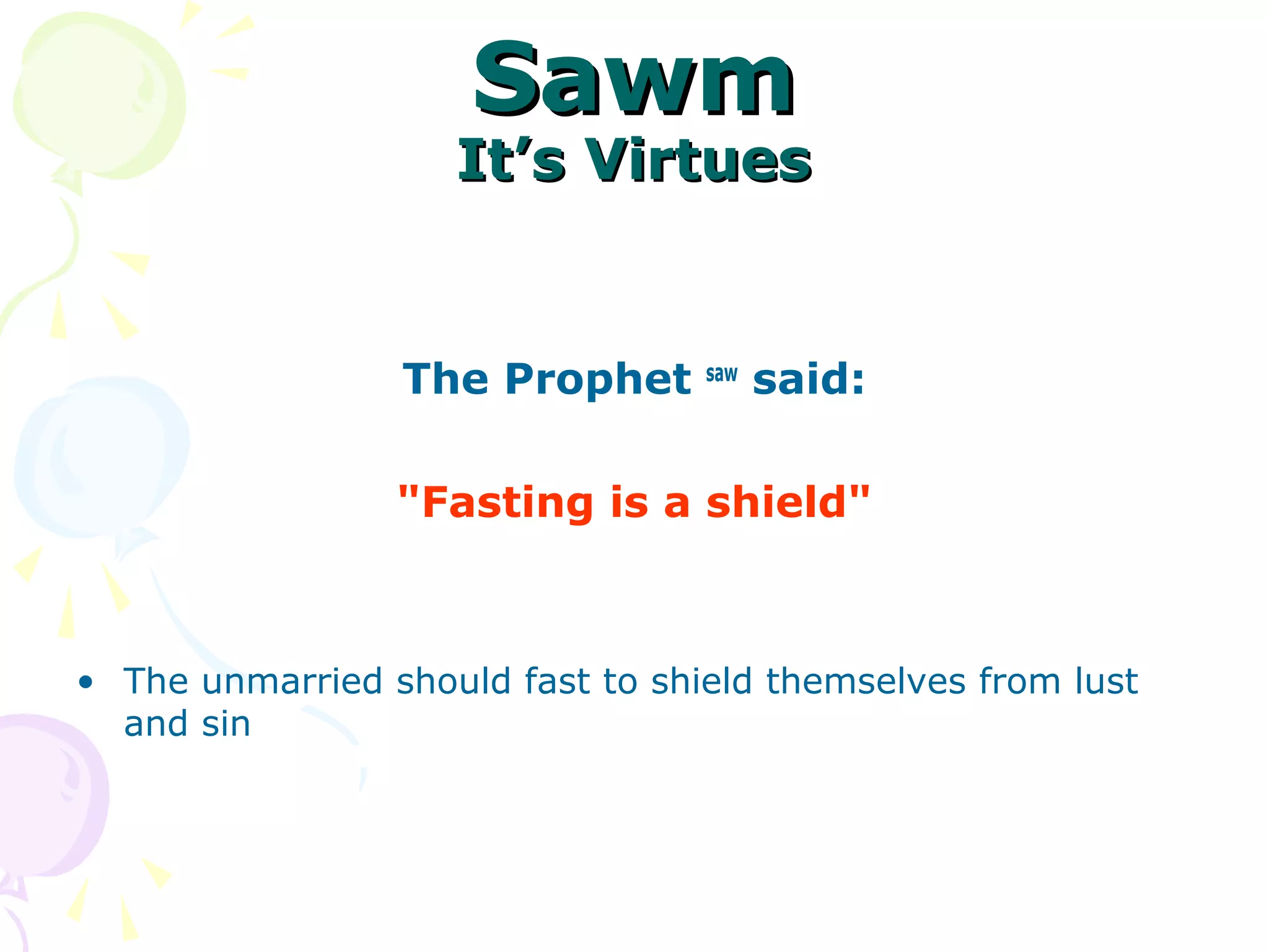 Sawm - the Islamic fast | PPS