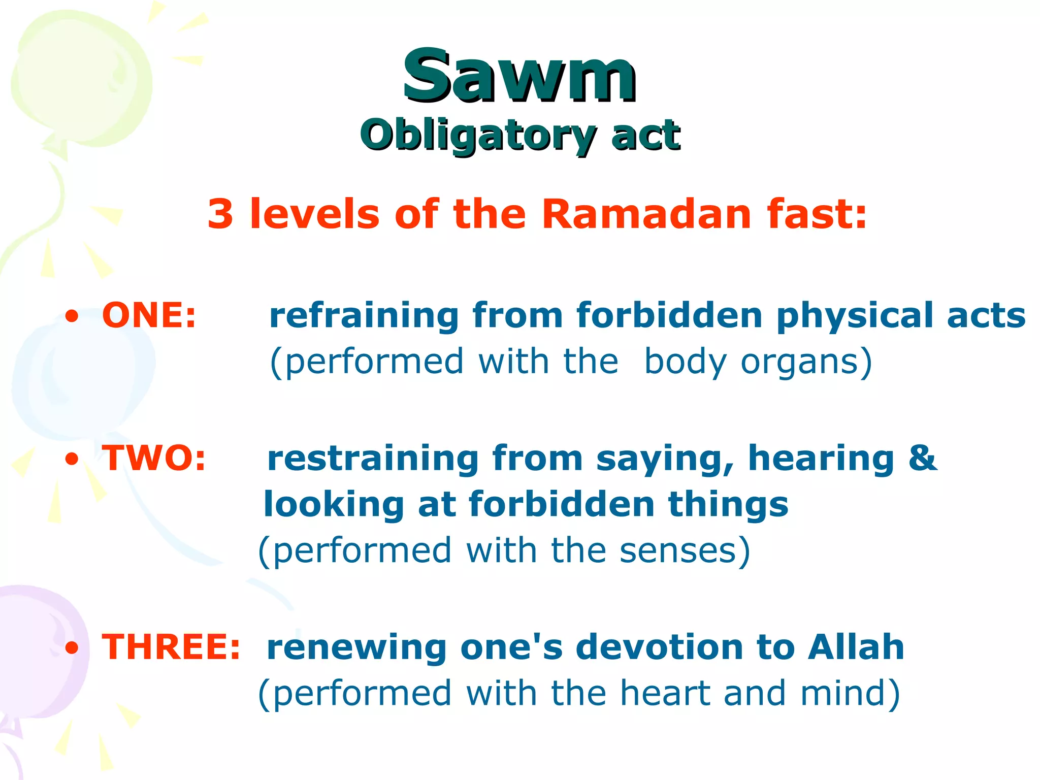 Sawm - the Islamic fast | PPS
