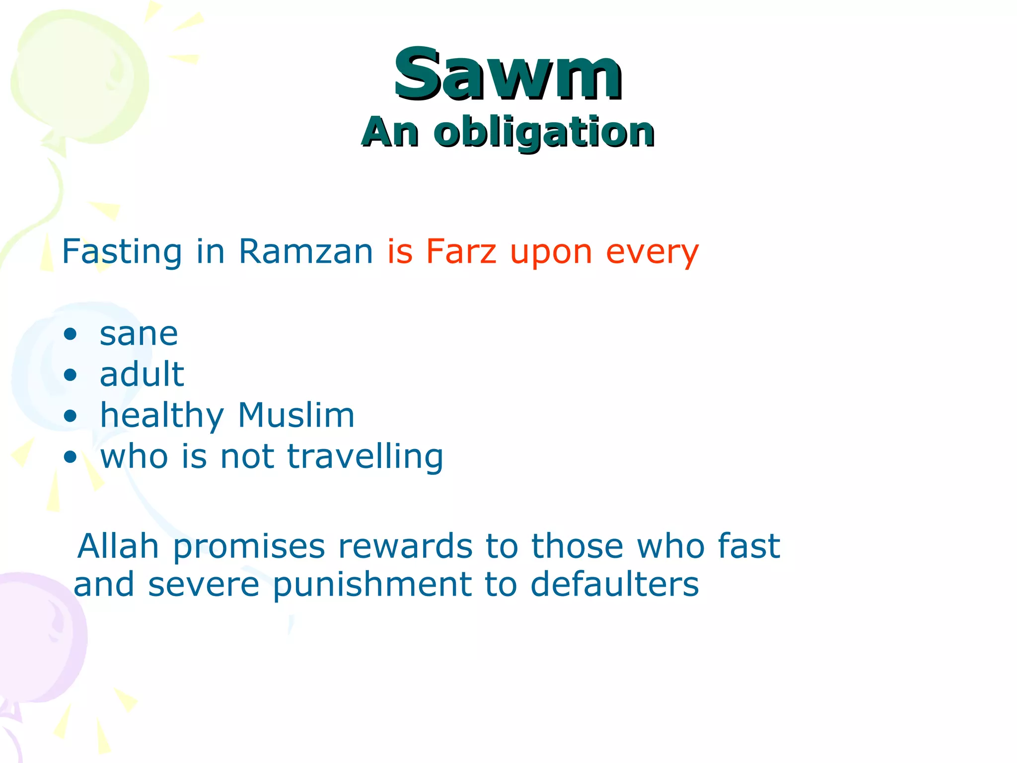 Sawm - the Islamic fast | PPS