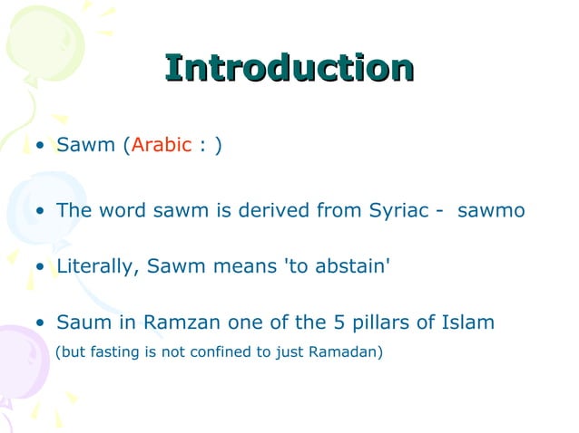 Sawm - the Islamic fast | PPS | Islam | Religion & Spirituality