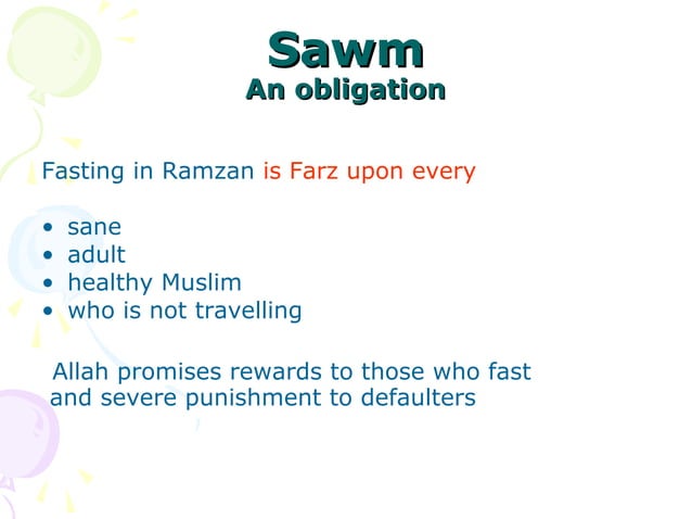 Sawm - the Islamic fast | PPS | Islam | Religion & Spirituality