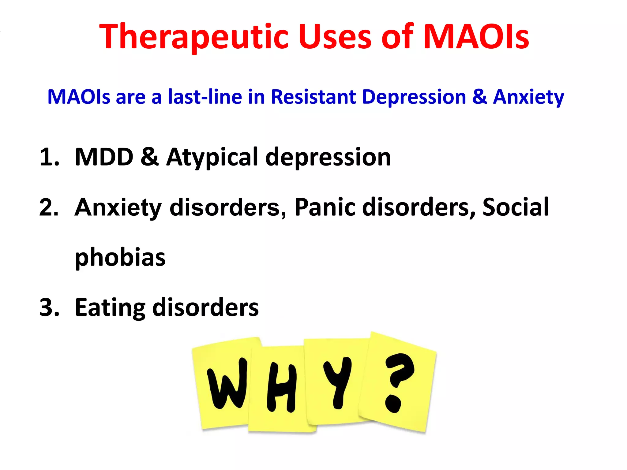 Monoamine Oxidase Inhibitors (MAOIs) | PDF