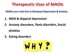 Monoamine Oxidase Inhibitors (MAOIs) | PDF