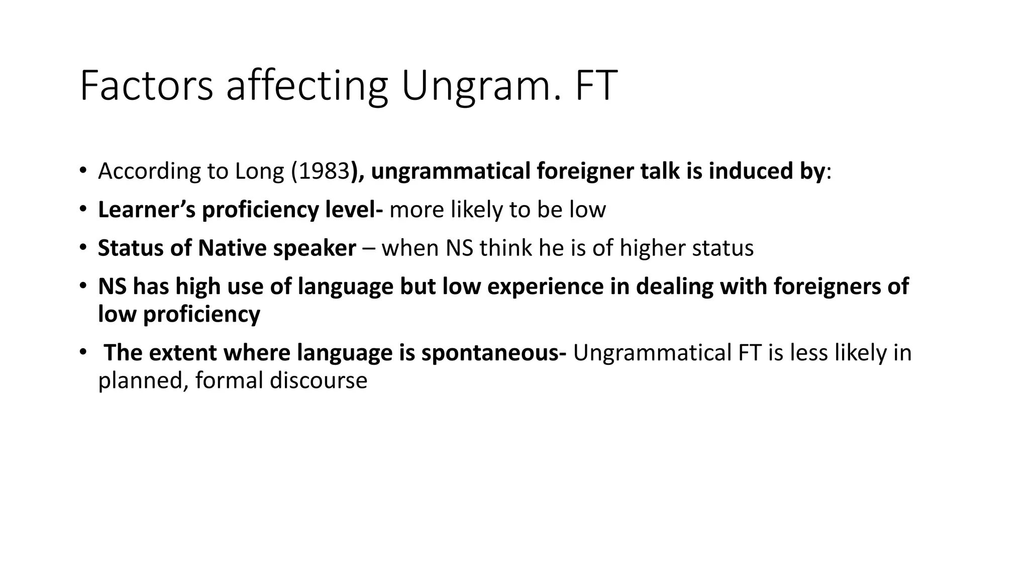 Modified Input (Foreigner Talk) | PPTX