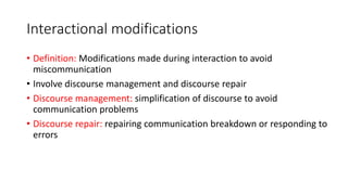 Modified Input (Foreigner Talk) | PPTX