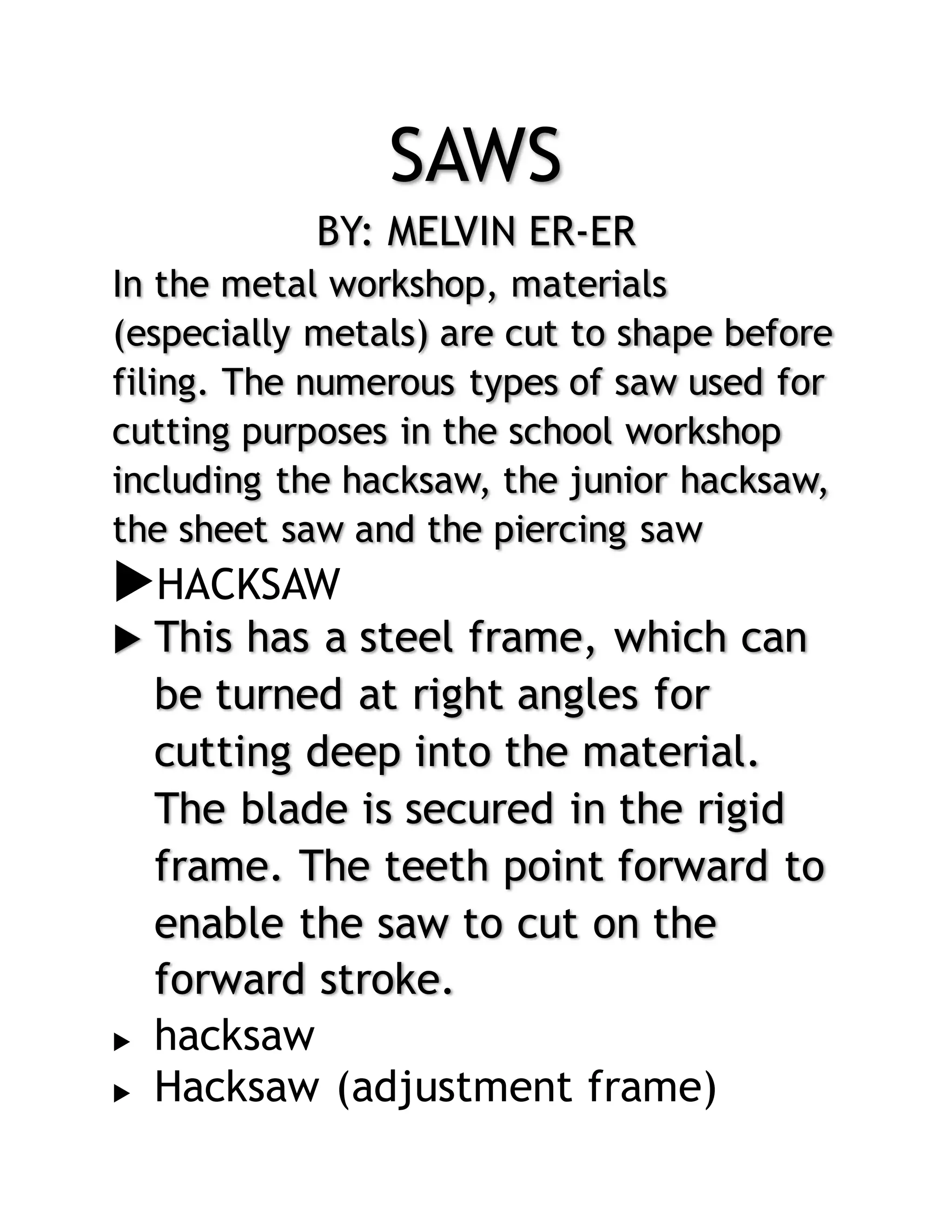 Saws | DOCX