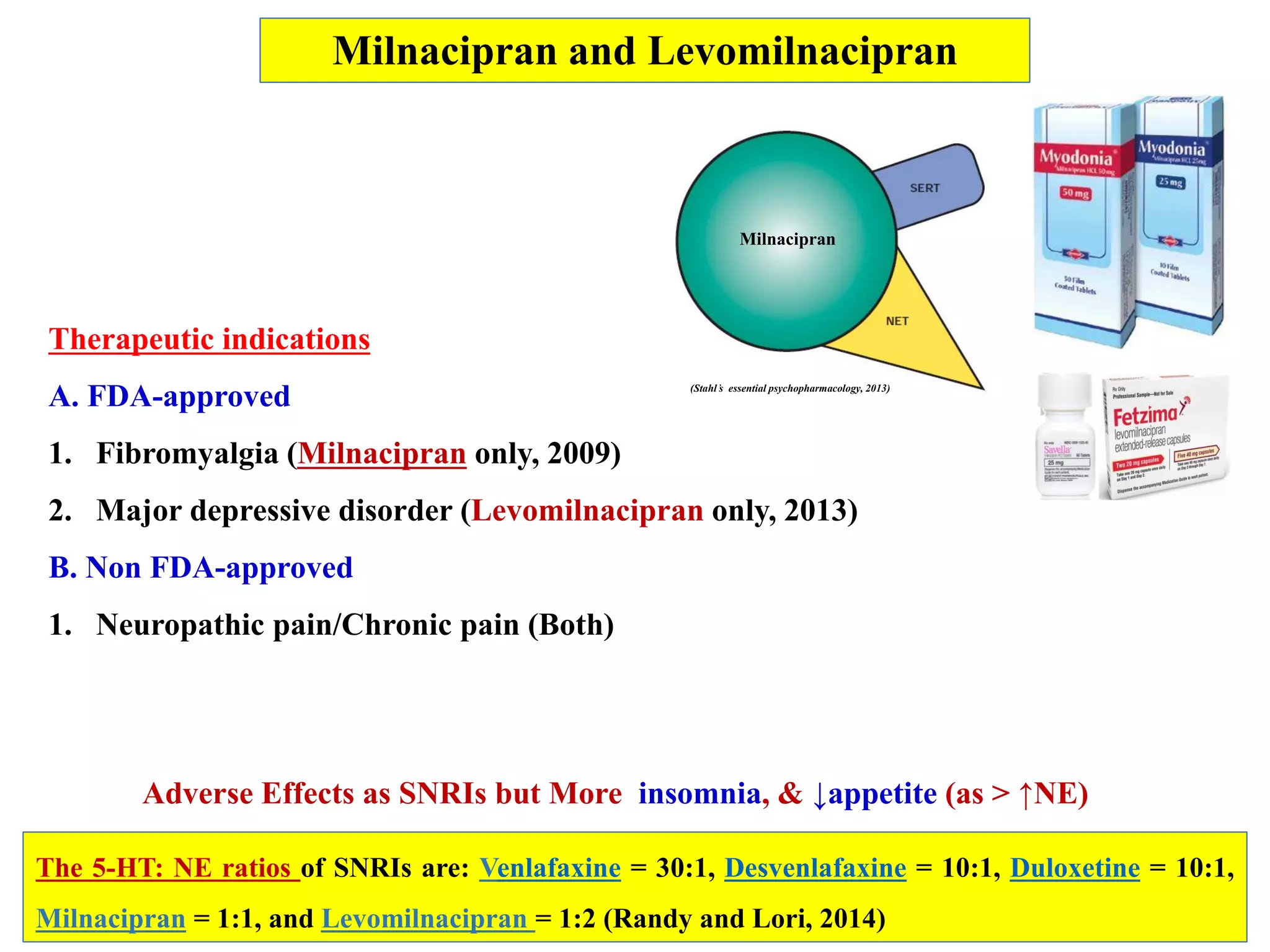 Serotonin Norepinephrine Reuptake Inhibitors (SNRIs) | PDF
