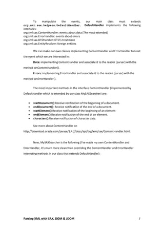 SAX, DOM & JDOM parsers for beginners | PDF | Web Development | Internet