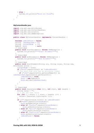 SAX, DOM & JDOM parsers for beginners | PDF | Web Development | Internet