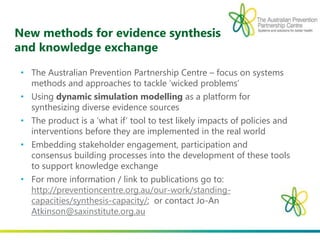 Knowledge synthesis for policy and practice | PPT