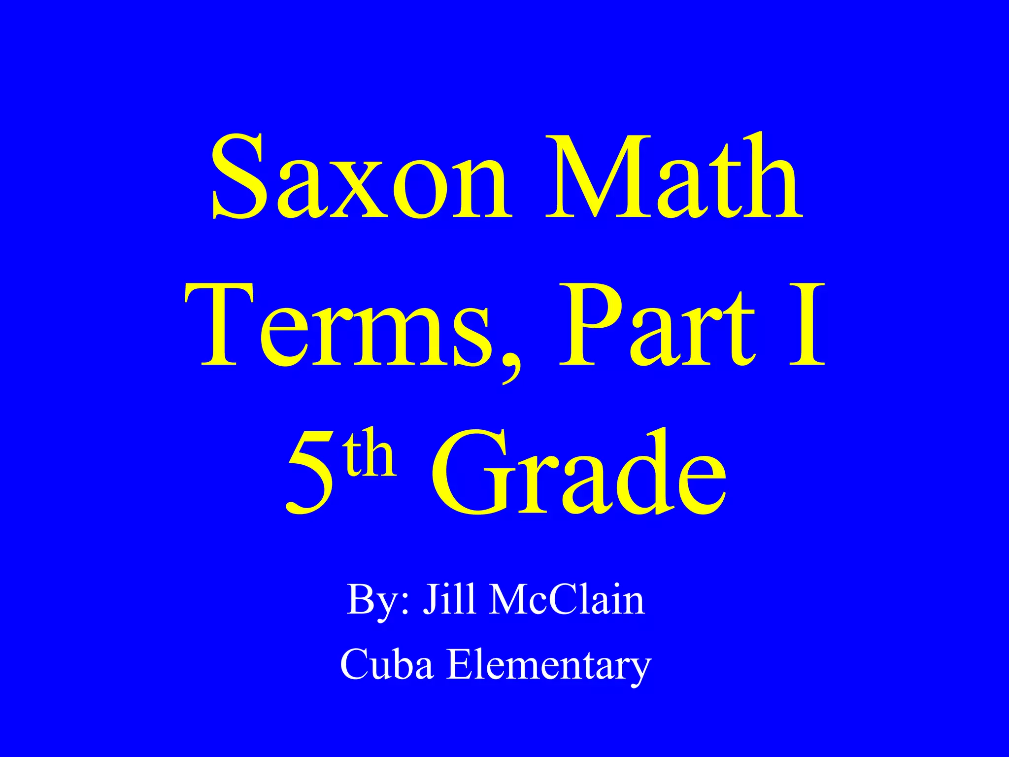 Saxon math terms | PPT