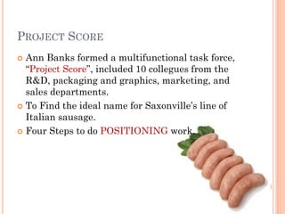 Saxonville sausage company case study | PDF