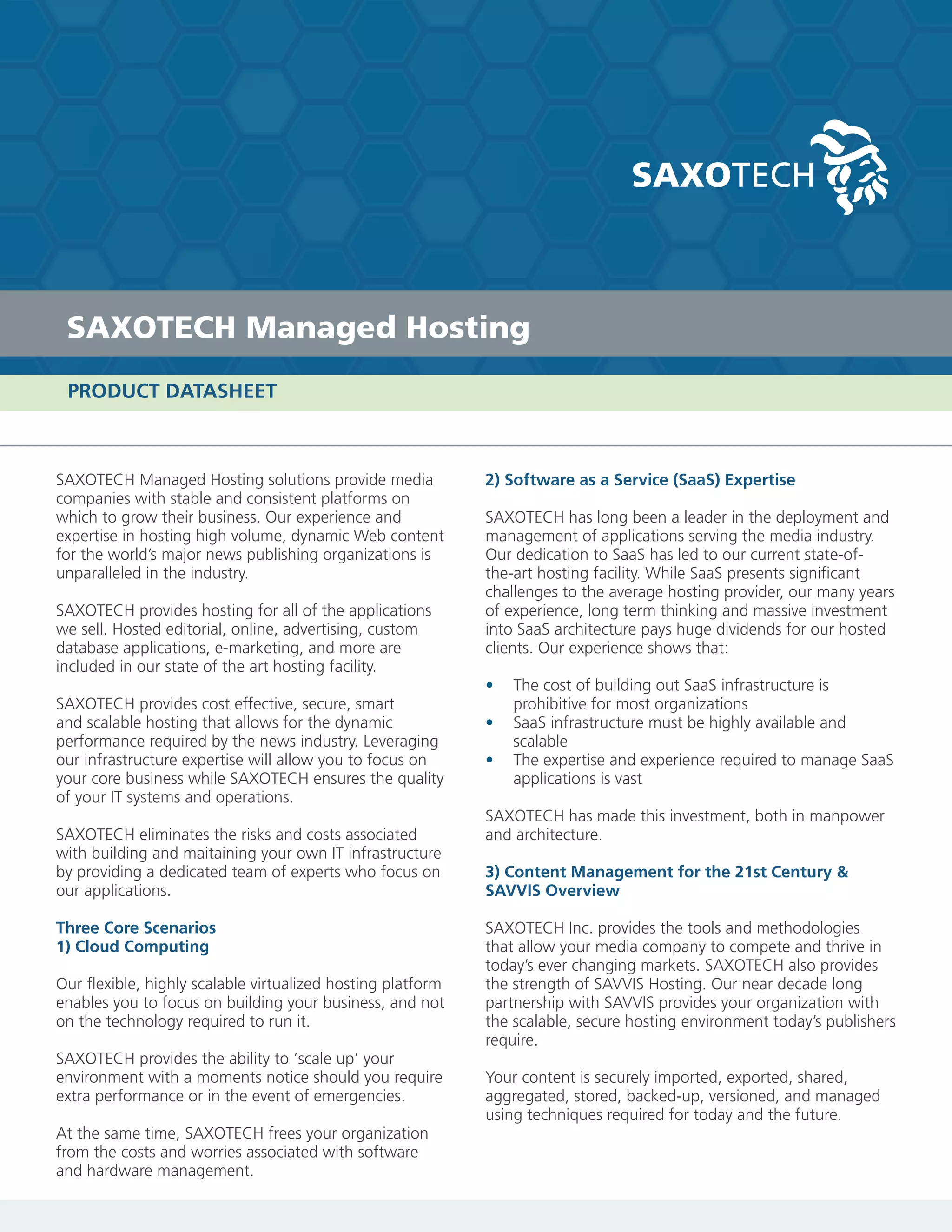 SAXOTECH Managed Hosting | PDF