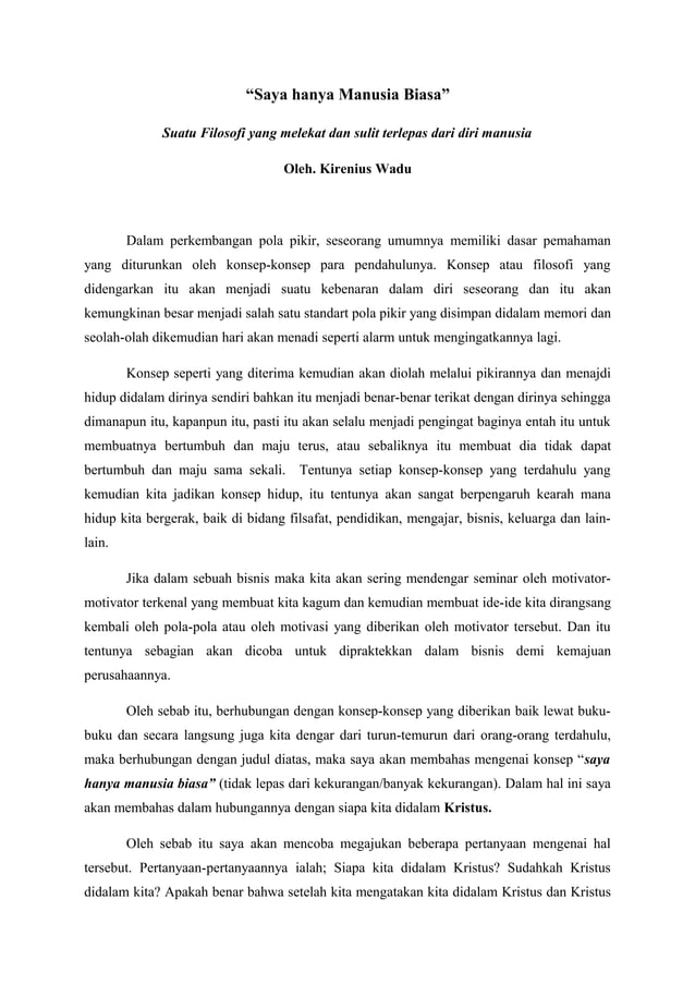 Saya hanya manusia biasa | PDF