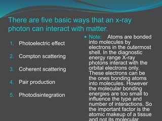 Interactions of X-ray & matter & Attenuation - Dr. Sayak Datta | PPTX