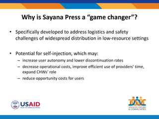 Sayana press injectable contraceptive | PPT