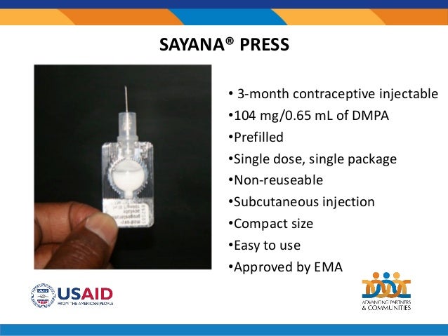 Sayana press injectable contraceptive
