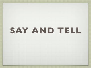 Say and tell | KEY