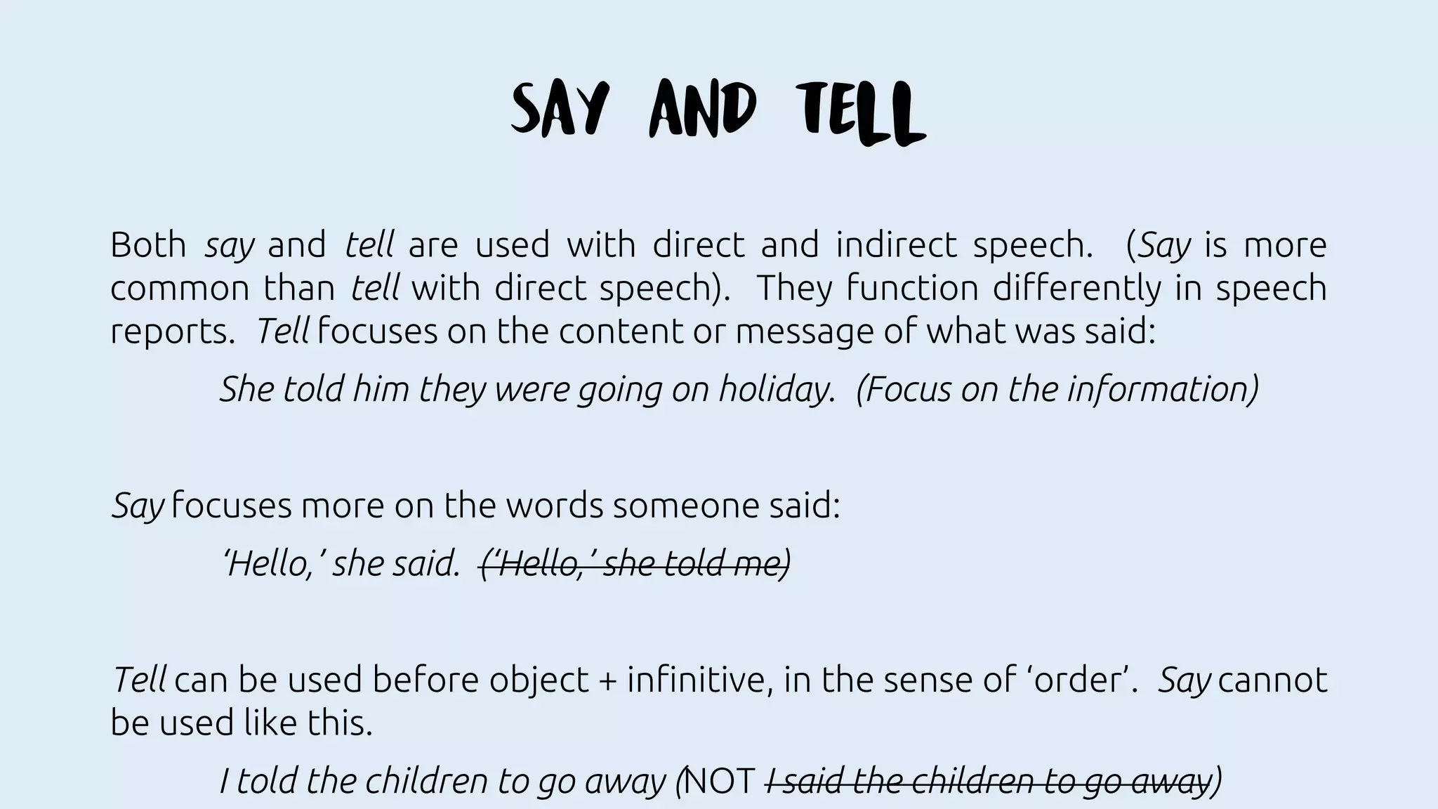Say and tell | PDF