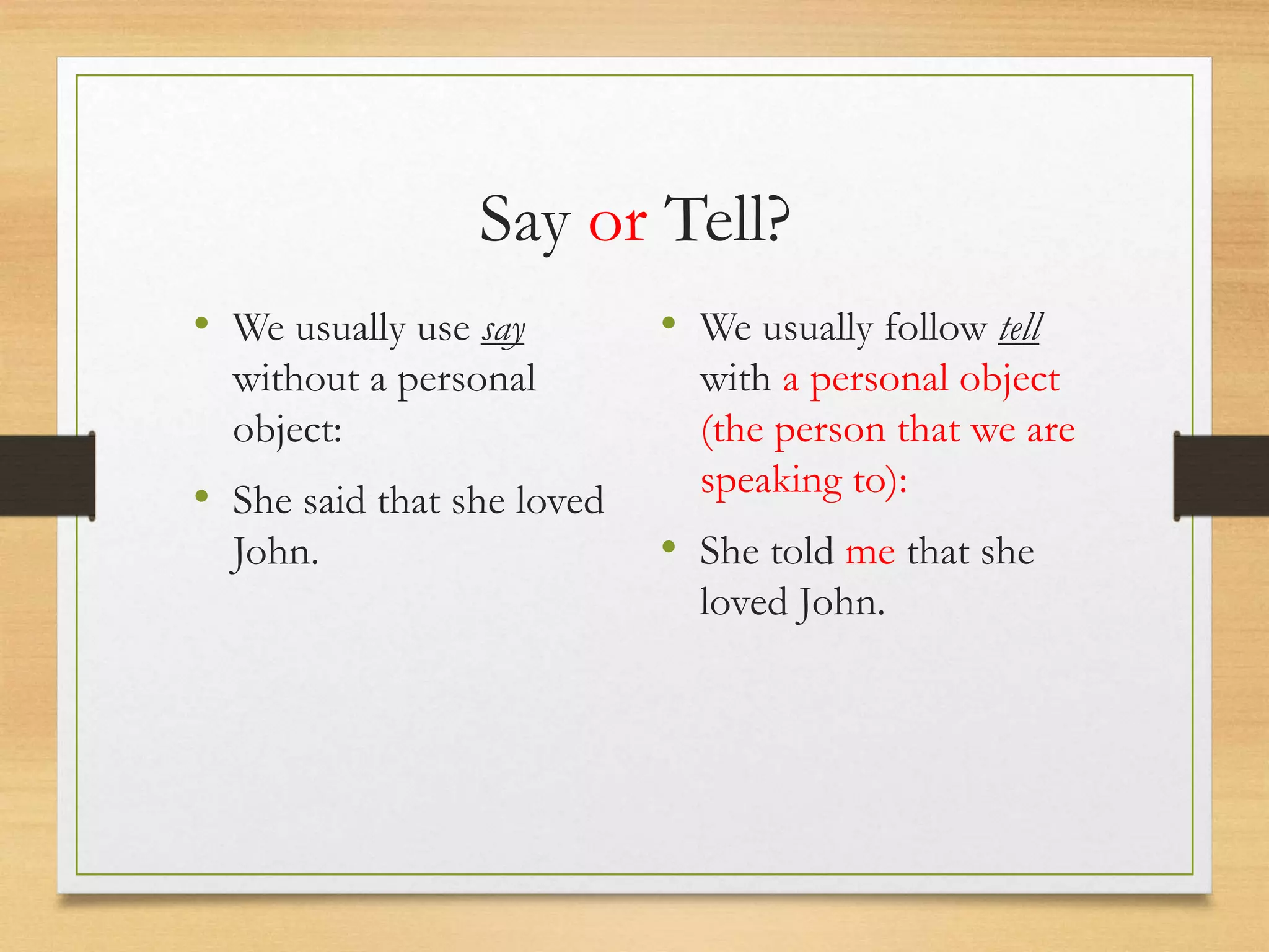 Say and tell | PPT
