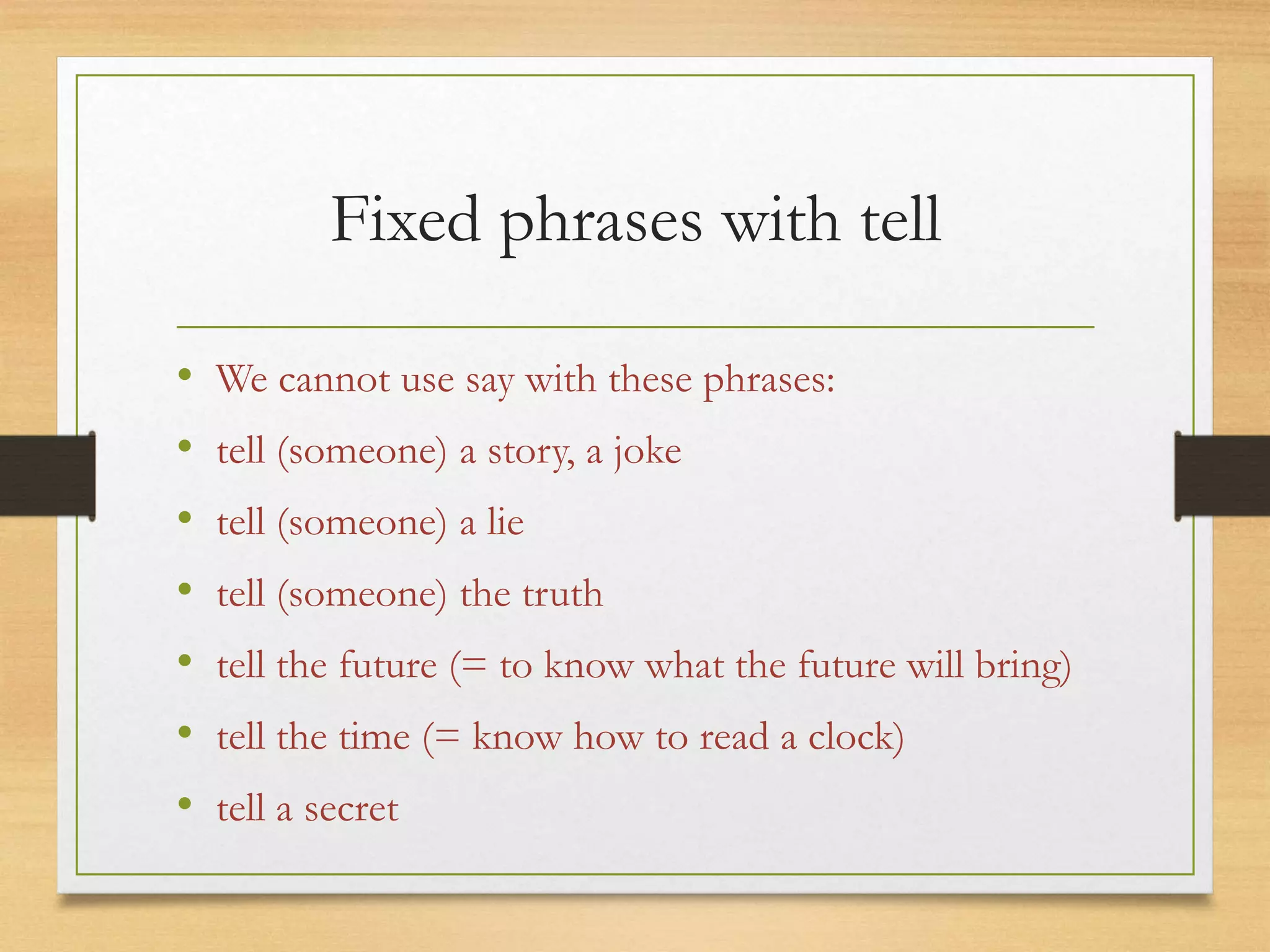 Say and tell | PPT