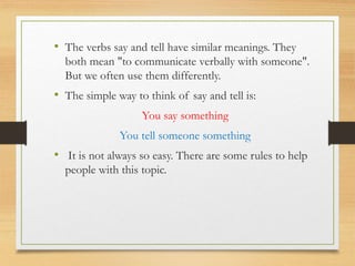 Say and tell | PPT