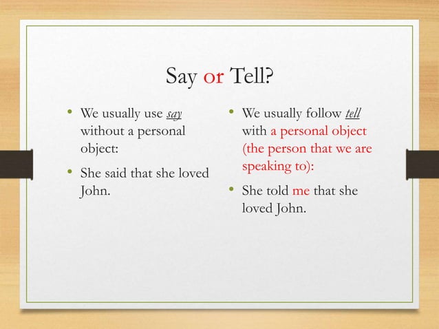 Say and tell | PPT