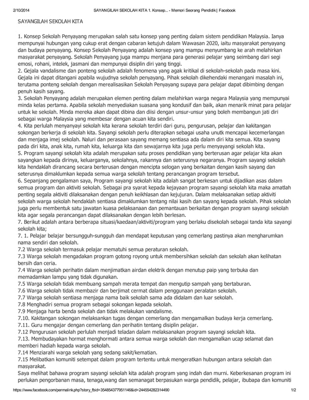 Sayangilah sekolah kita 1. konsep.. | PDF