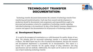 CURRENT ASPECTS OF TECHNOLOGY TRANSFER IN PHARMACEUTICAL INDUSTRY | PPTX