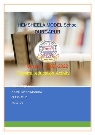 Physical Education Project on Asanas(yoga) Class 11 | DOCX