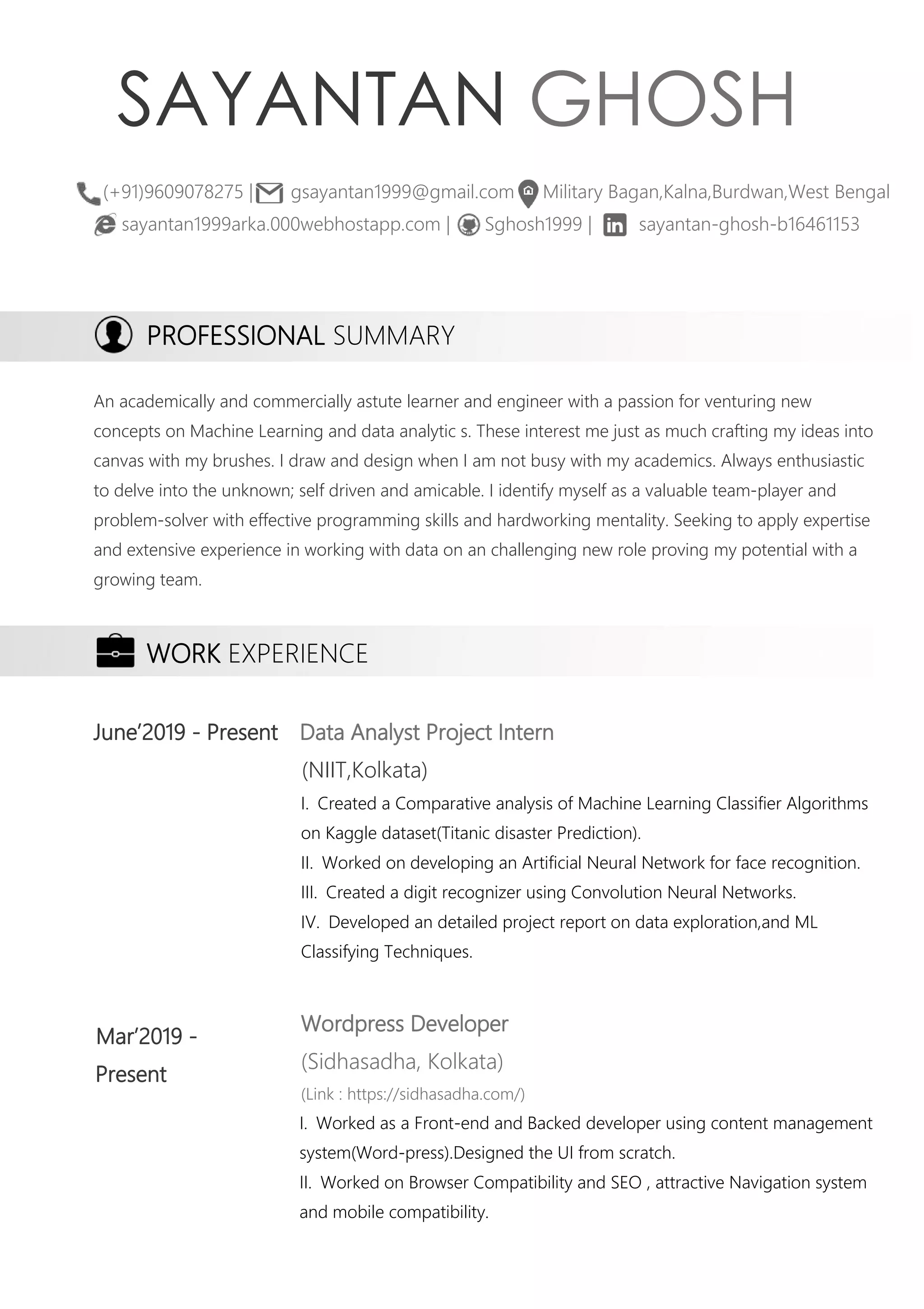 Sayantan ghosh resume | PDF
