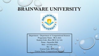 Brainware University PPT (Bachilor Of Computer Applications) | PPT