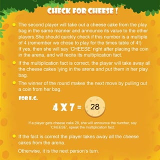 Multiplication Board Game - Say Cheese. 14 times more math practice | PDF