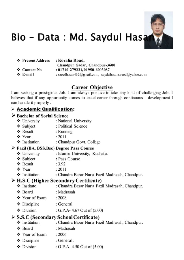 Md. Saydul Hasan Saeed CV | DOCX | Islam | Religion & Spirituality