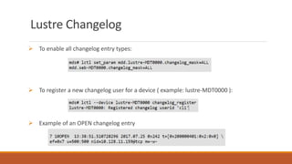 Auditing Lustre file system | PPTX | Operating Systems | Computer Software and Applications