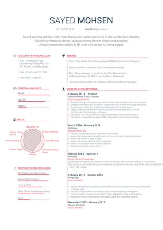 Sayed Mohsen Cv-2019 | PDF