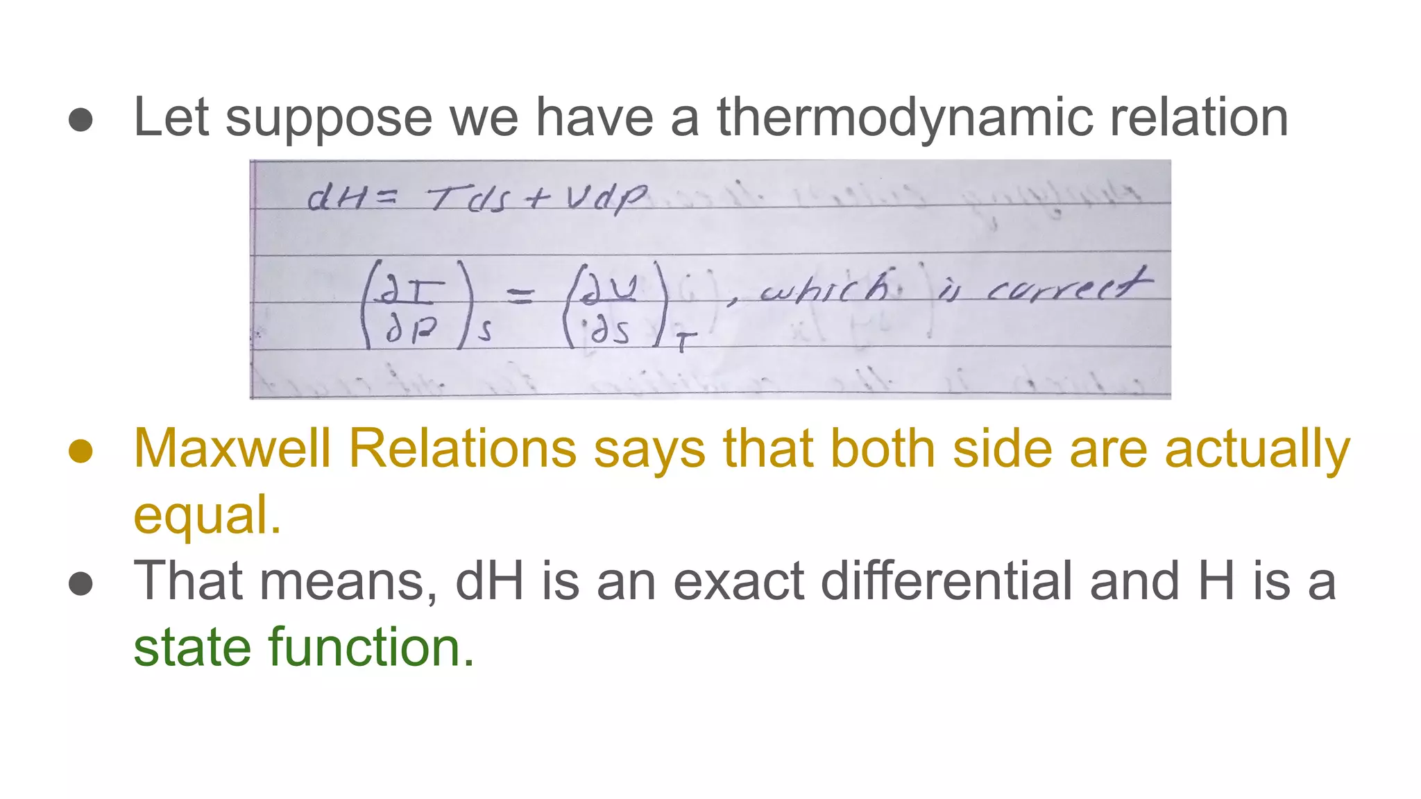 Thermodynamic msc 1.State function,exact differential,Maxwell Equation ...