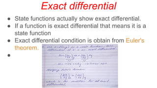 Thermodynamic msc 1.State function,exact differential,Maxwell Equation ...